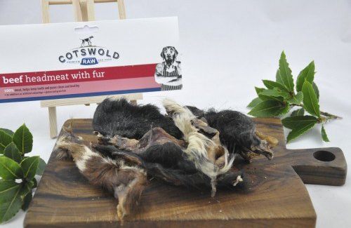 Cotswolds Raw Beef Head Meat With Fur - 250g - BATA Ltd