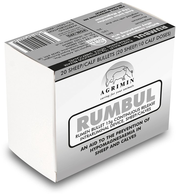 Agrimin Rumbul Sheep - 20pk Magnesium Bolus - BATA Ltd