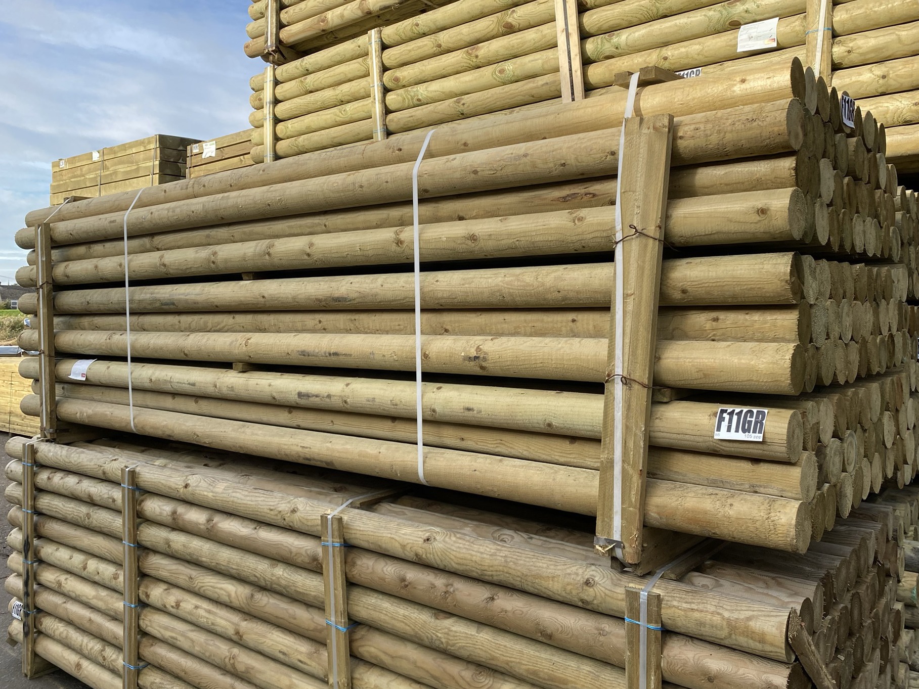 Treated Jump Pole - Machined Round - 3.66m X 100mm - BATA Ltd