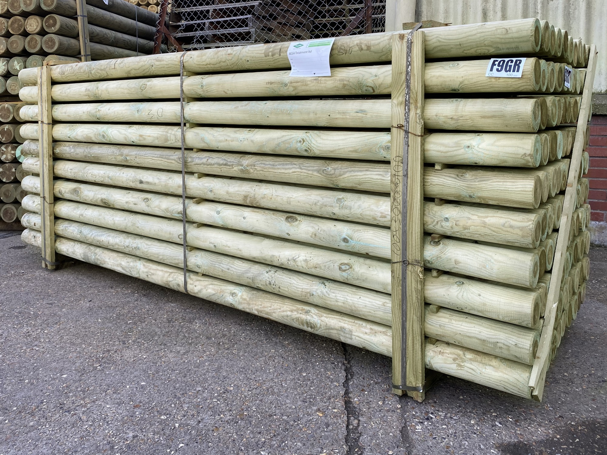 Treated Jump Pole - Machined Round - 3m X 100mm - BATA Ltd