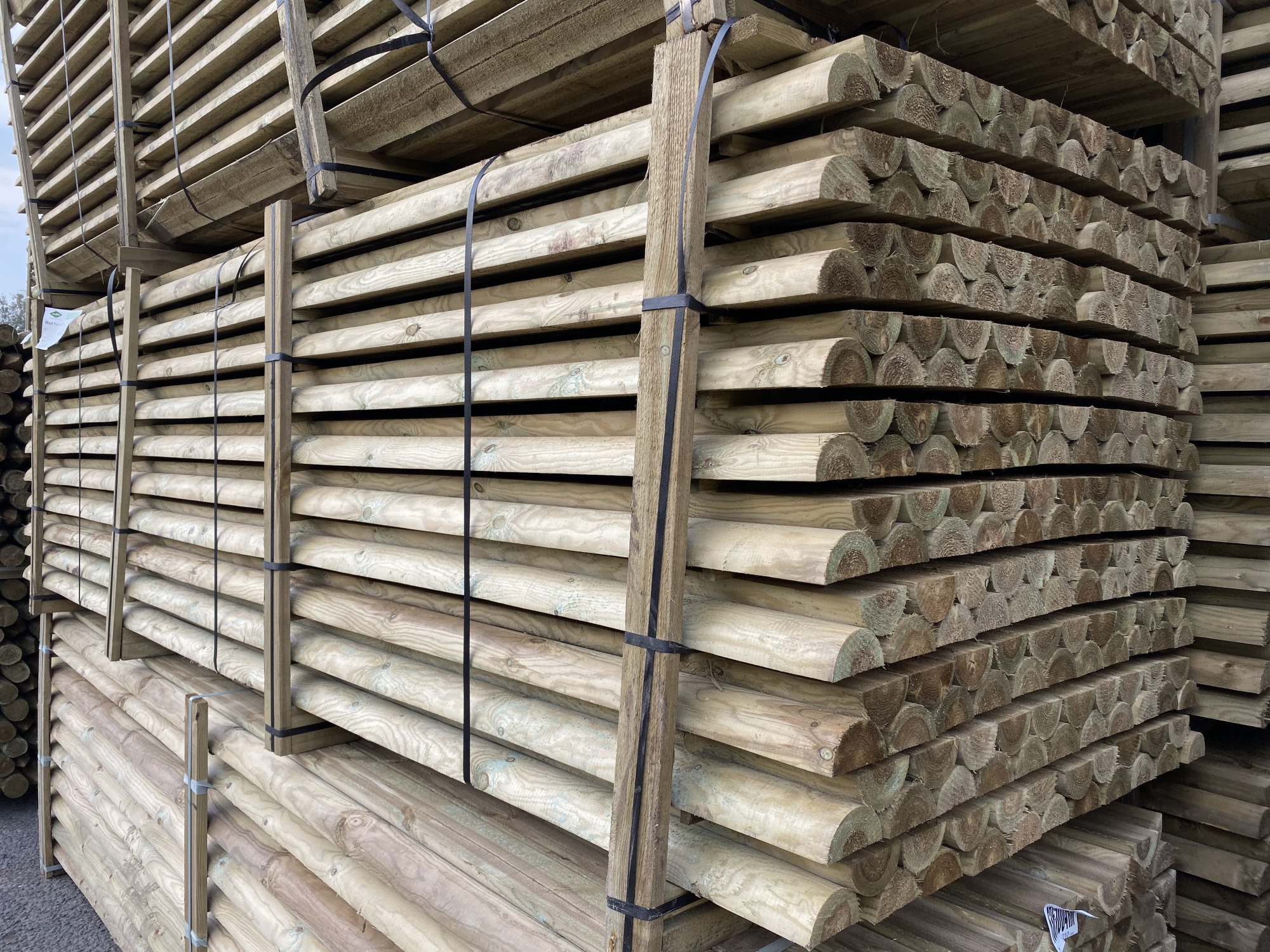 Treated Rail - Perma Half Round - 3.66m X 100mm - BATA Ltd