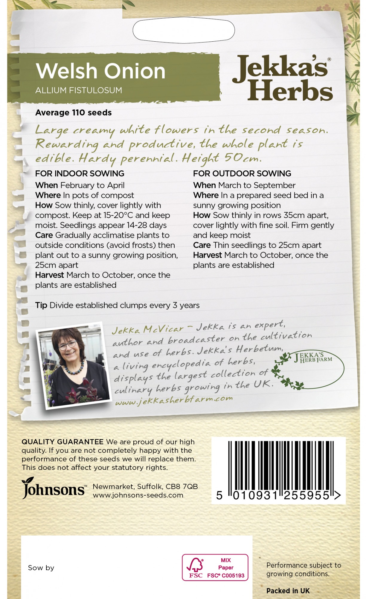 Jekka's Herbs Welsh Onion - BATA Ltd