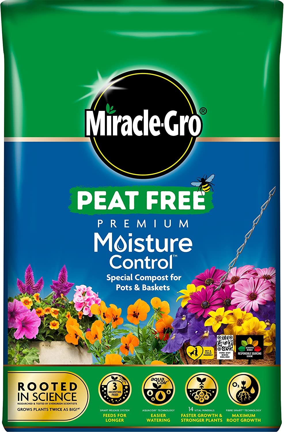 Miracle-Gro Moisture Control - Peat Free - 40L - BATA Ltd