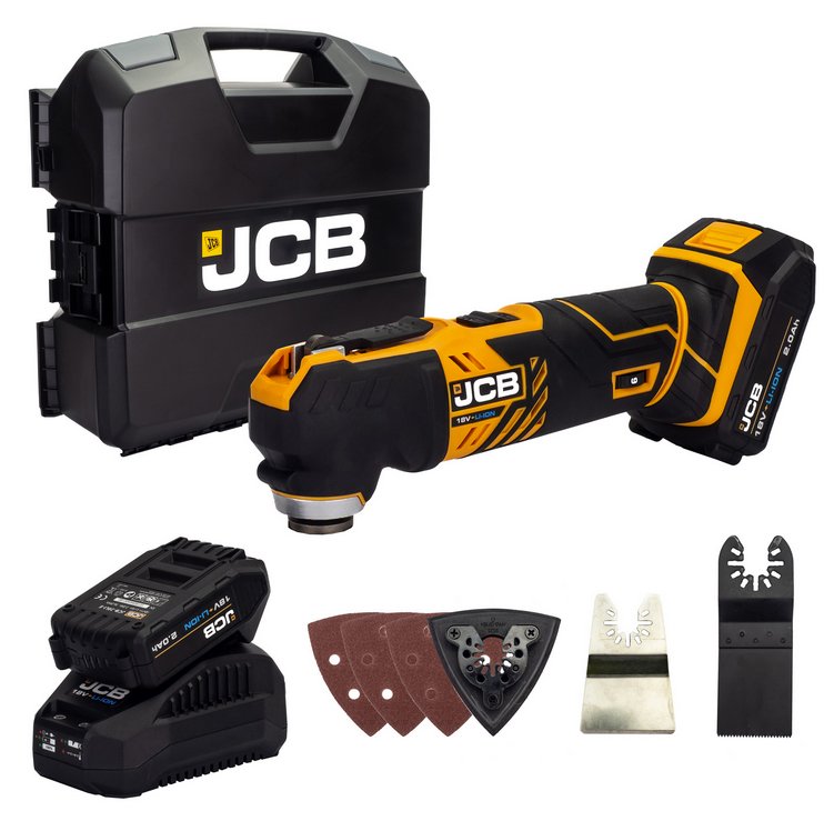 JCB 18V Multi Tool 2x Lithium-Ion Batteries | 21-18MT-2-WB - BATA Ltd