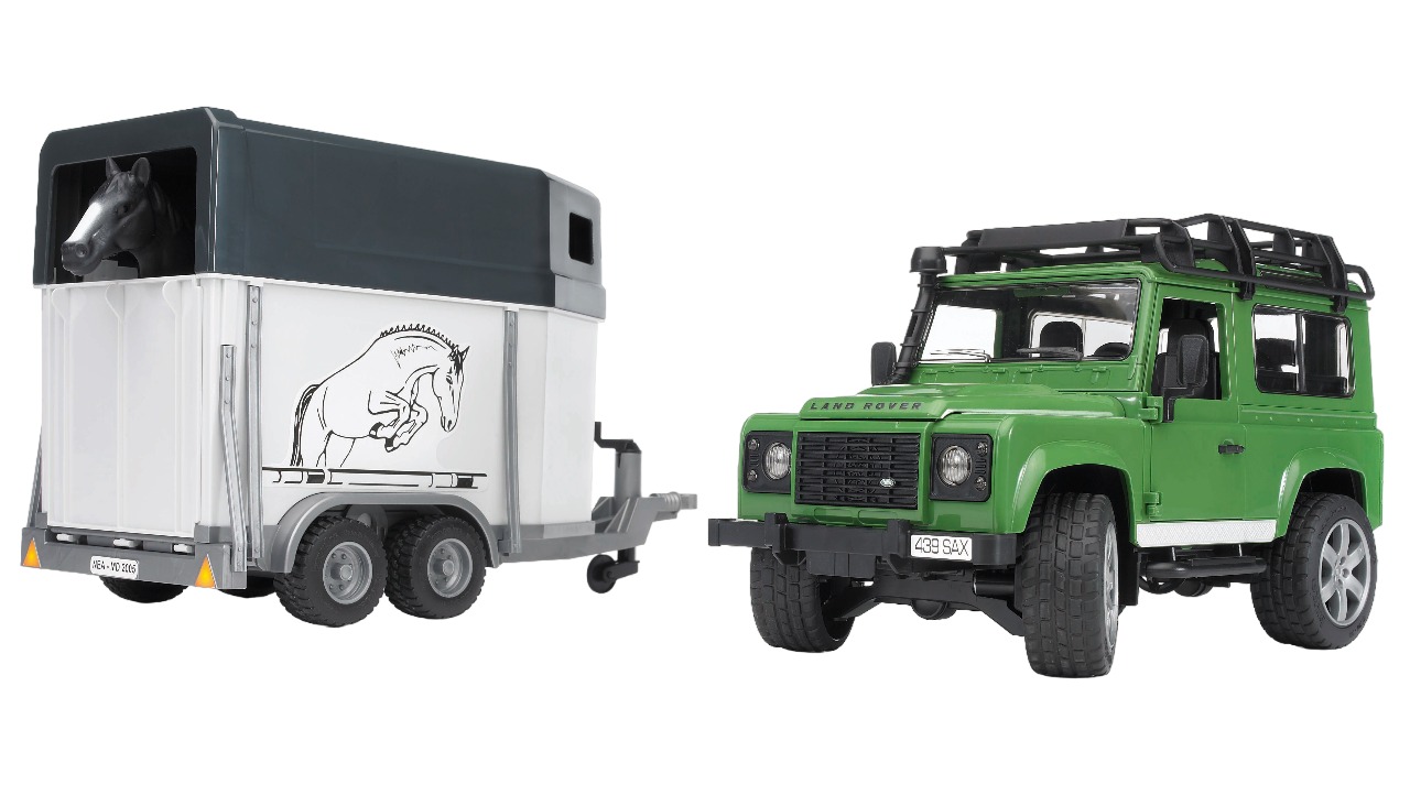 Bruder Land Rover Defender with Horse & Trailer - BATA Ltd