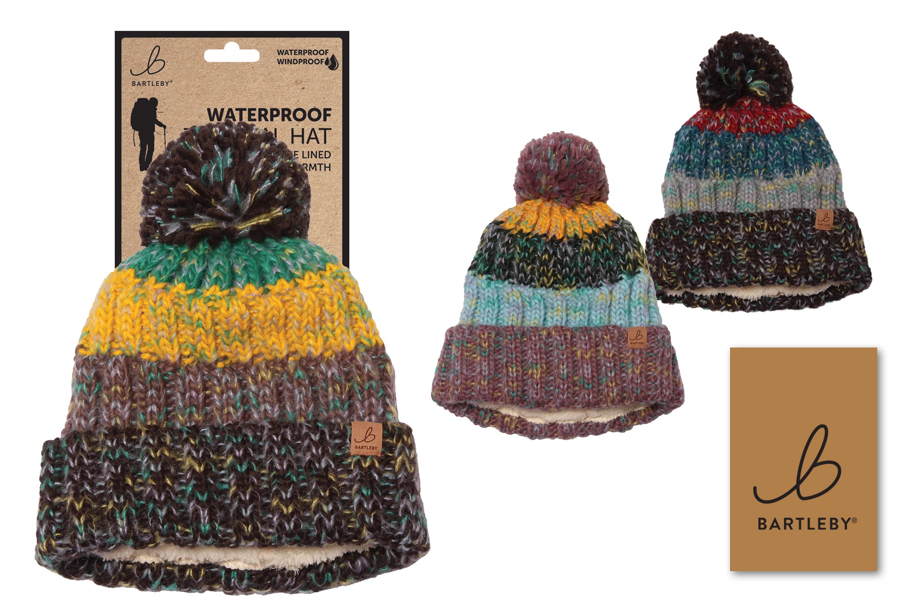 Bartleby Waterproof Sherpa Lined Deluxe Bobble Hat - BATA Ltd