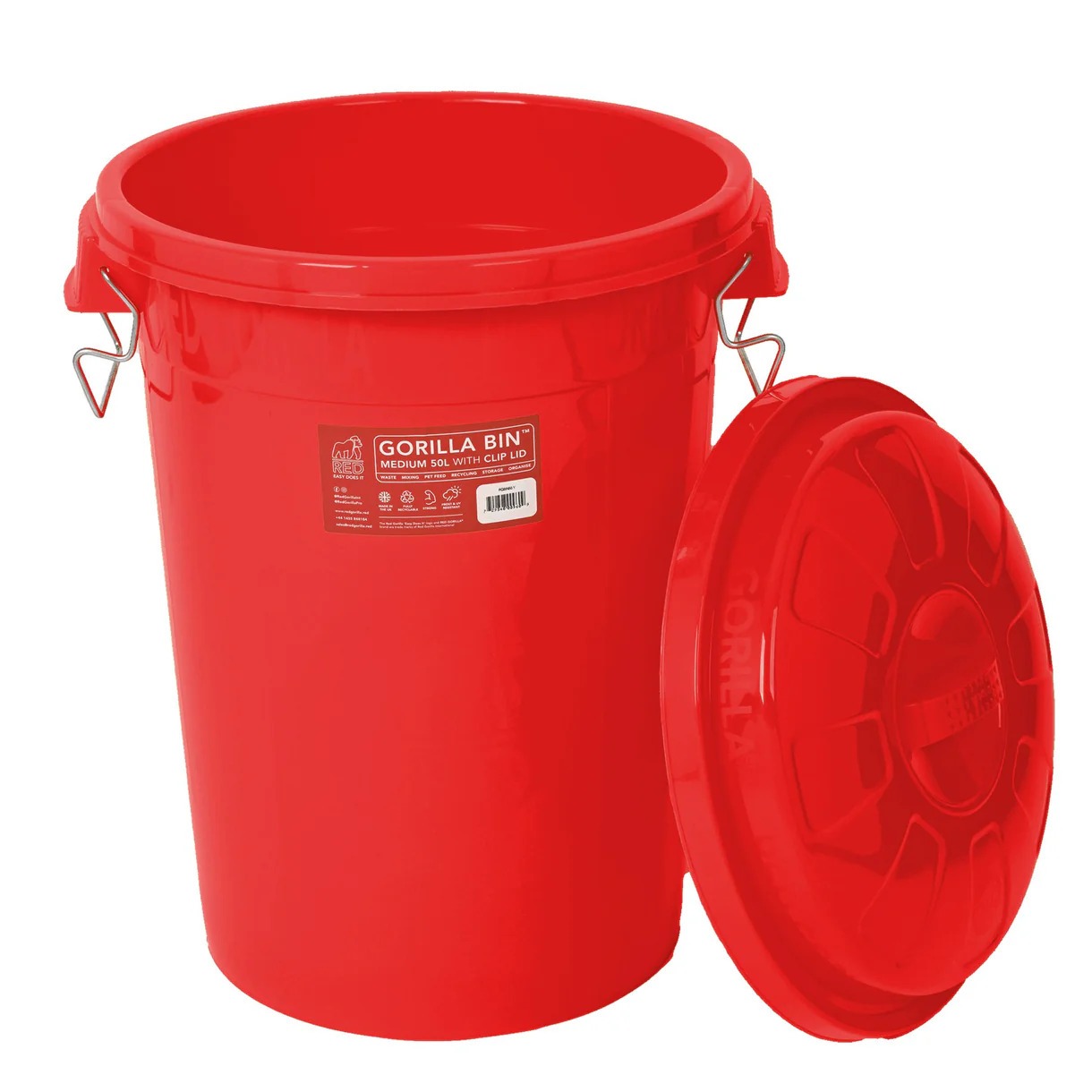 Red Gorilla Bin 50L Bin with Clip Lid - BATA Ltd